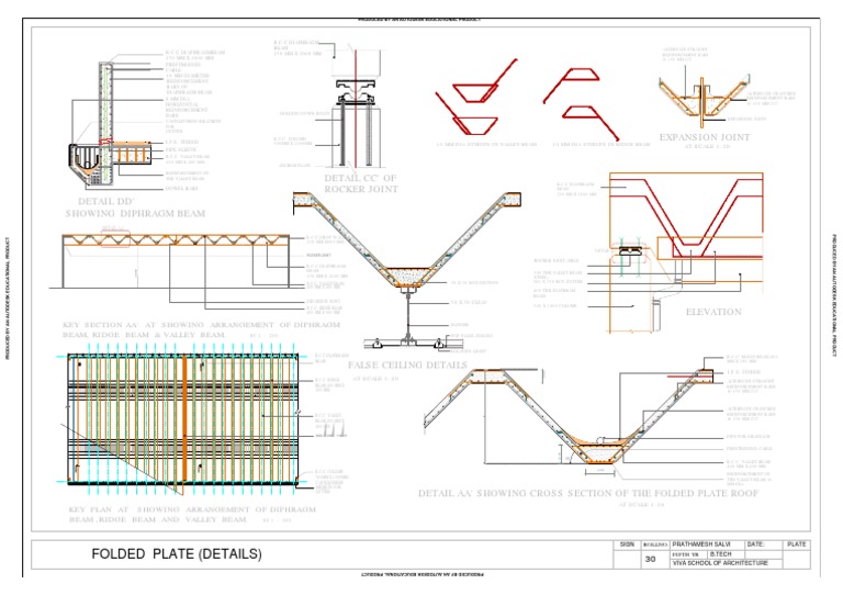 Folded Plate Details Detail Aa Showing C PDF | PDF | Beam (Structure ...