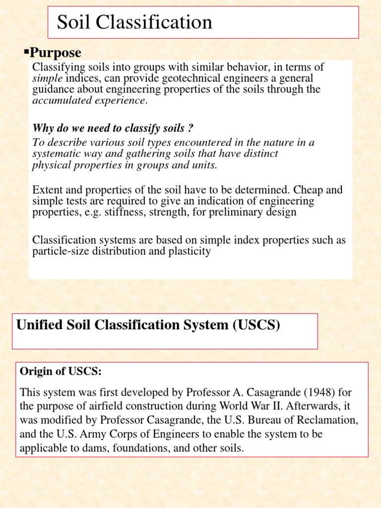 Soil Classification and USCS Overview | PDF | Silt | Sedimentology