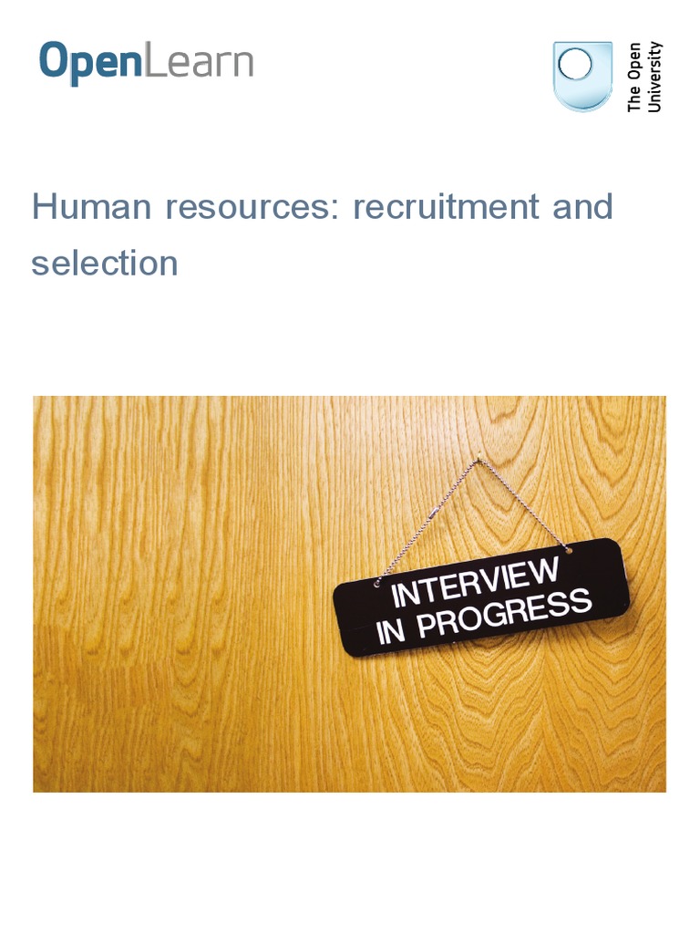 Human Resources: Recruitment and Selection | PDF | Creative Commons ...