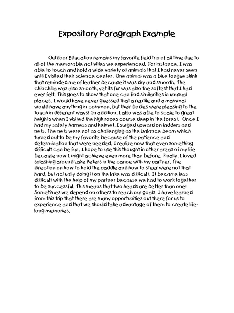 Expository Paragraph Example PDF | PDF | Cognition