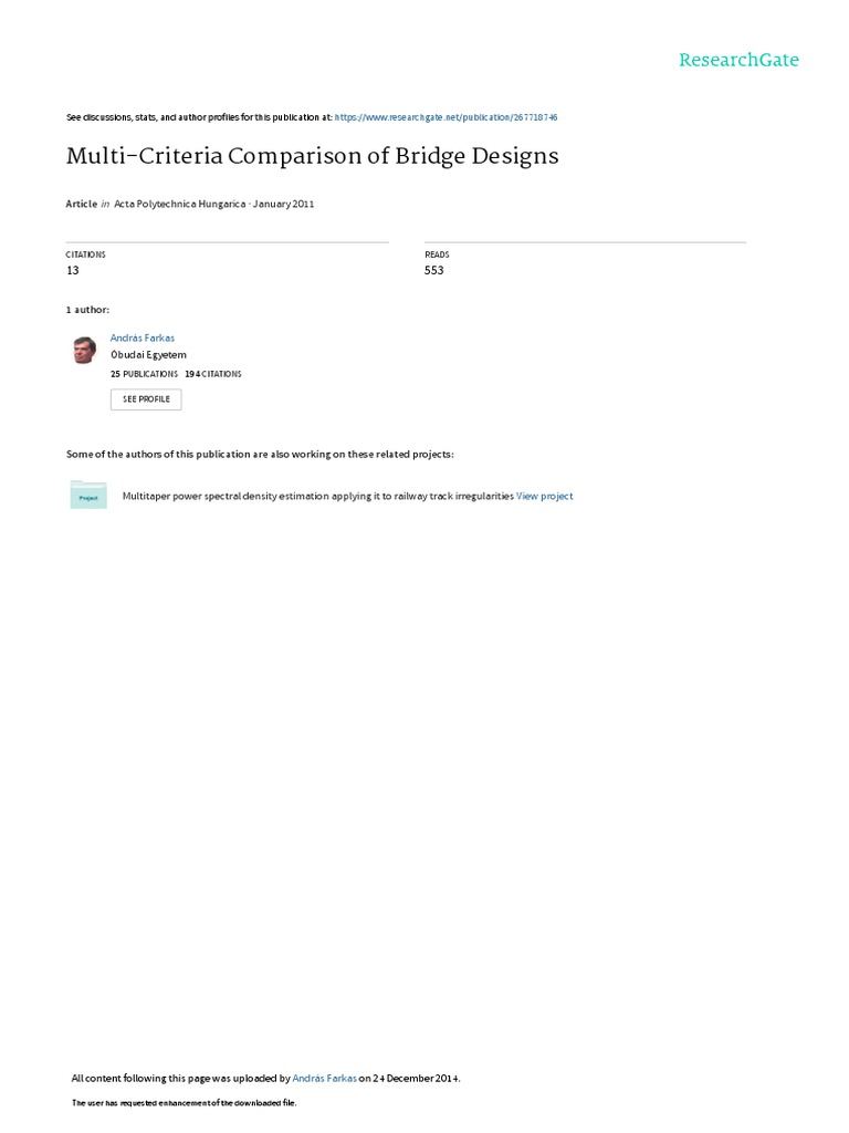 Multi-Criteria Bridge Design Evaluation | PDF | Eigenvalues And ...