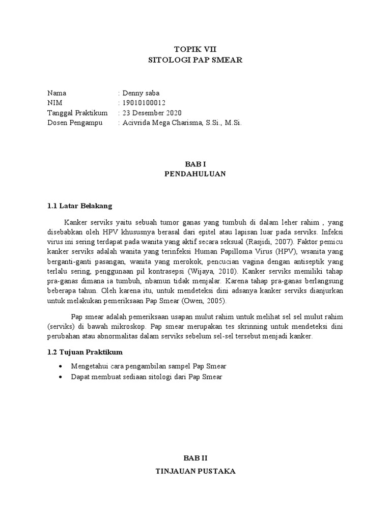 Denny Saba Pap Smear | PDF