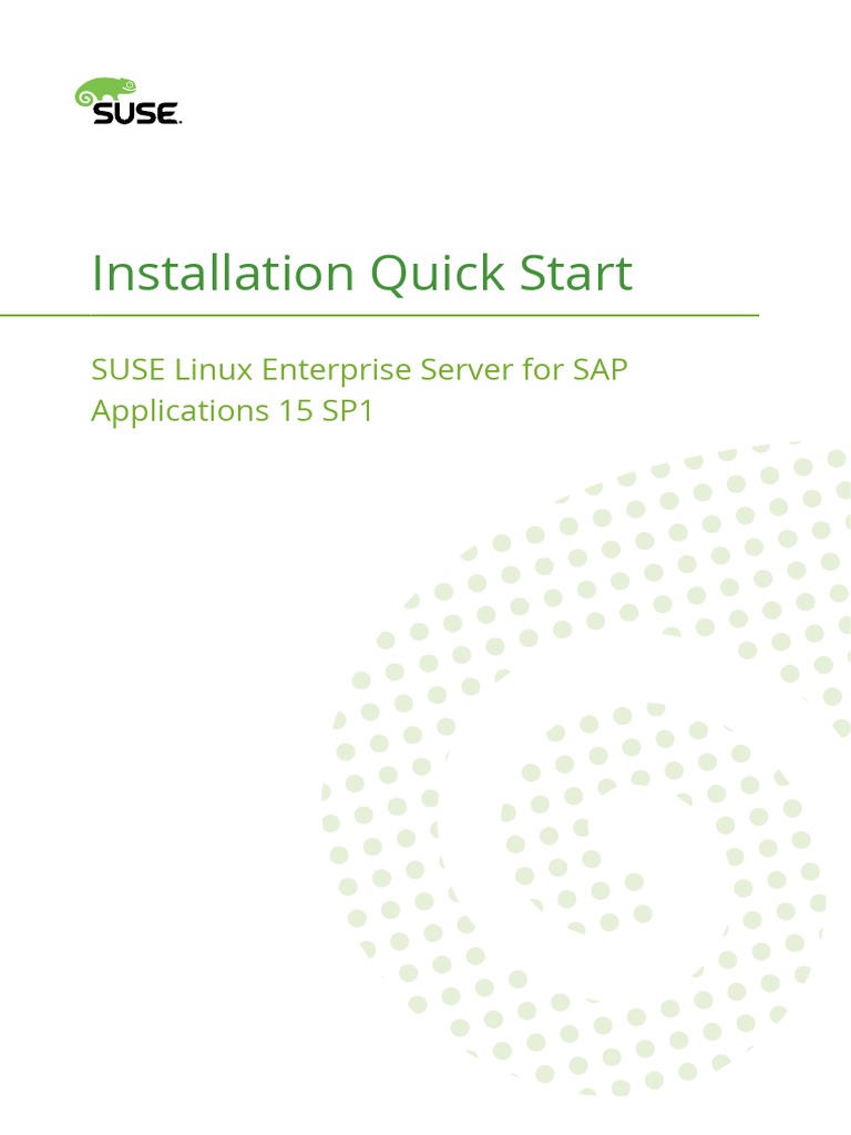 Installation Quick Start: SUSE Linux Enterprise Server For SAP Applications 15 SP1 | PDF | Linux ...