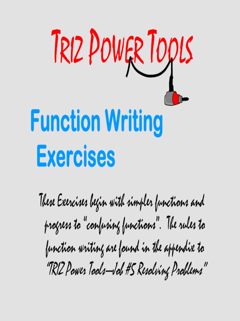 TRIZ Function Writing Exercises | PDF | Toothbrush | Mechanical Engineering