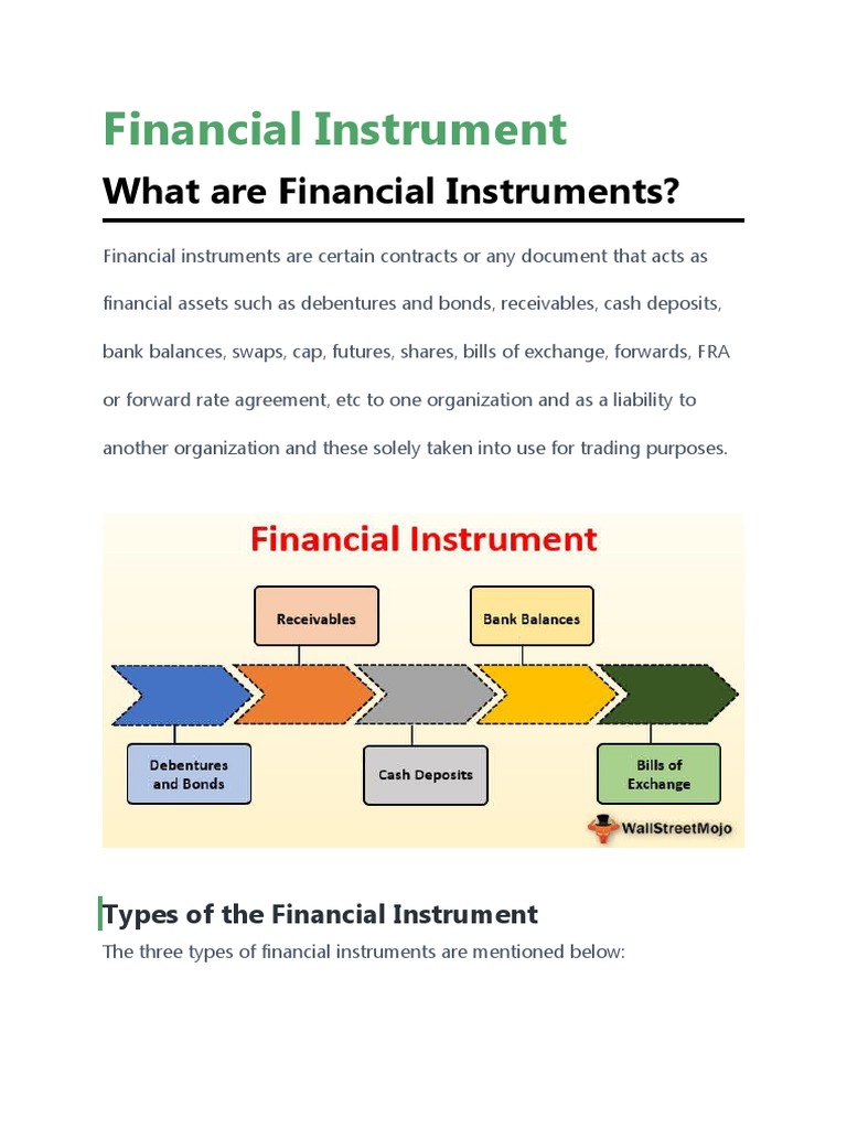 Financial Instrument: What Are Financial Instruments? | PDF | Swap ...