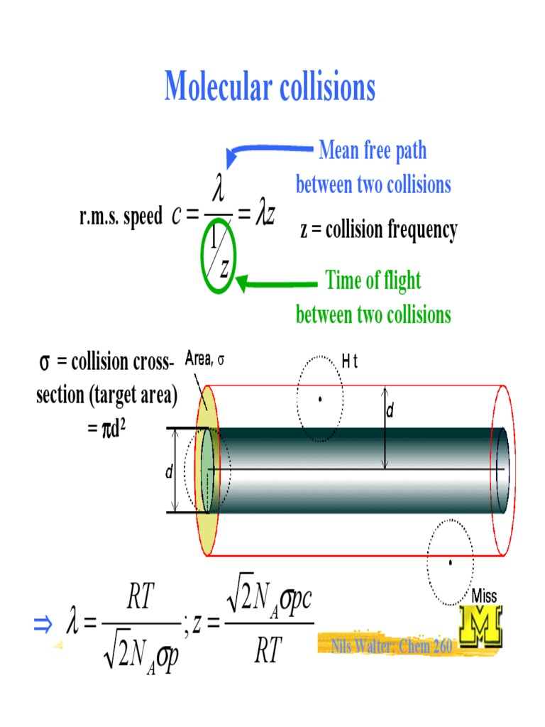 Molecular Collisions: R.M.S. Speed Z Collision Frequency | PDF | Gases ...