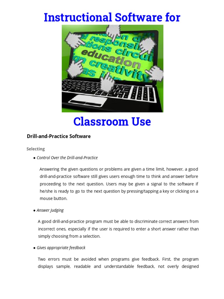 Instructional Software For Classroom Use | PDF | Simulation | Teachers