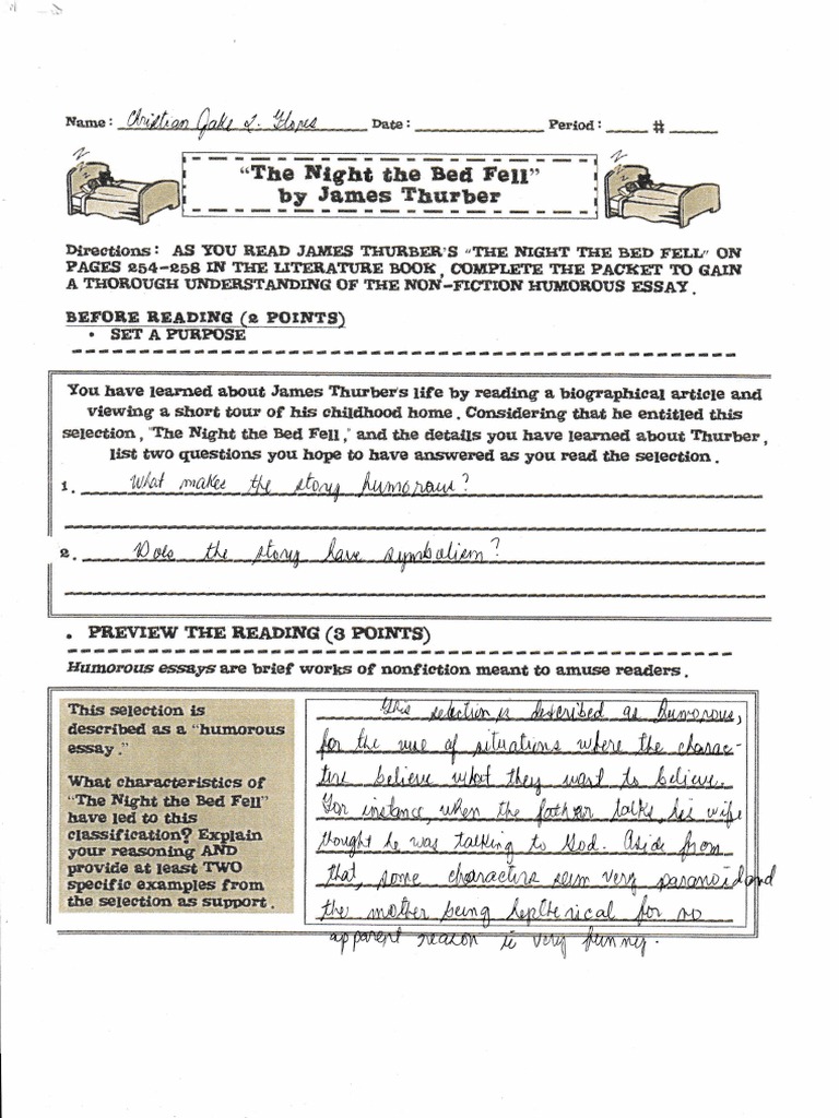 The Night The Bed Fell PDF | PDF