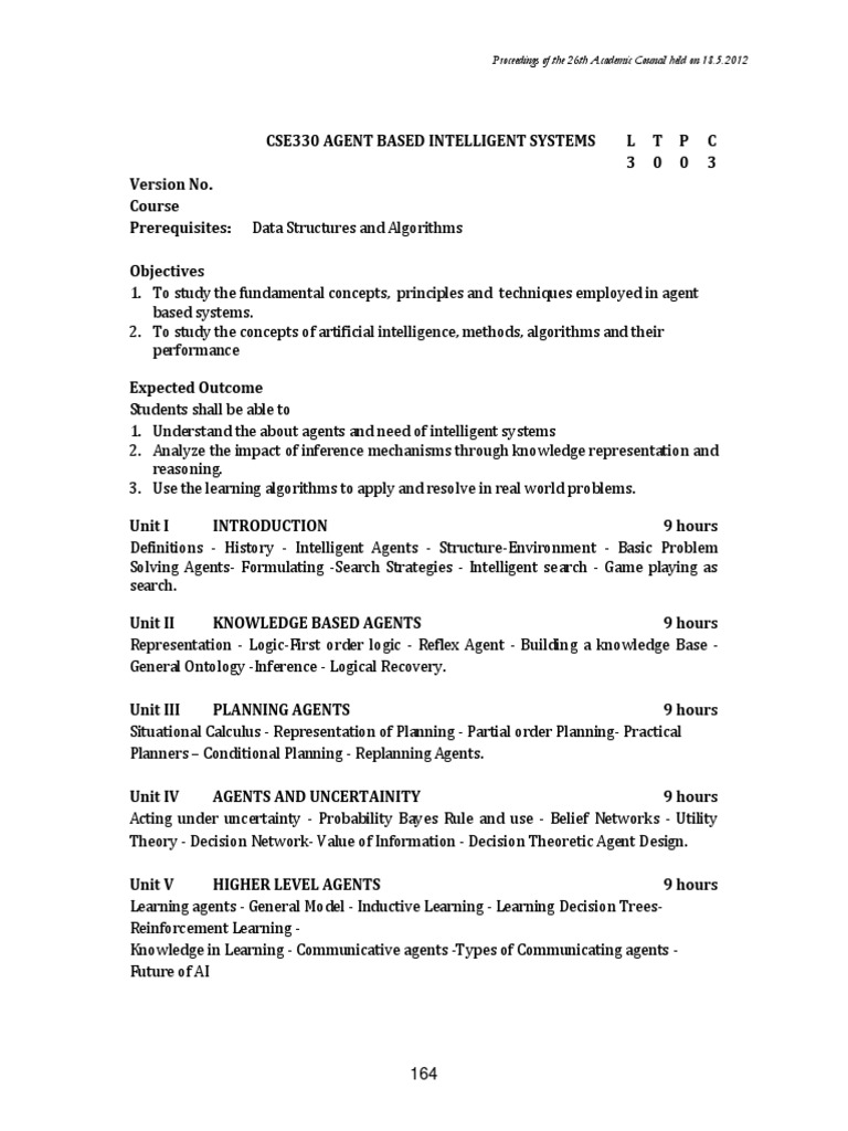 Cse330 Agent Based Intelligent Systems Th 1 00 Ac26 Download Free Pdf Artificial