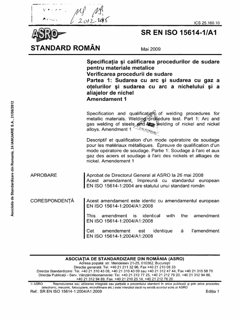 SR en Iso 15614 1 A1 PDF | PDF