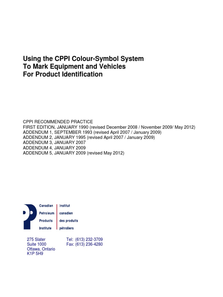 CPPI Colour-Symbol System Guide | PDF | Gasoline | Diesel Fuel