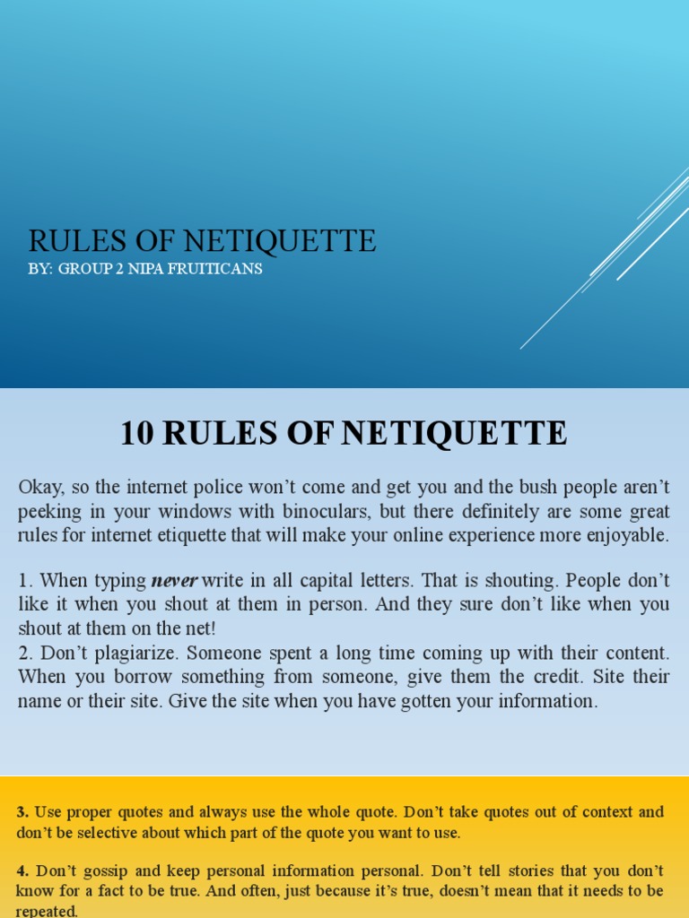 Rules of Netiquette (G2) | PDF | Malware | Cyberwarfare