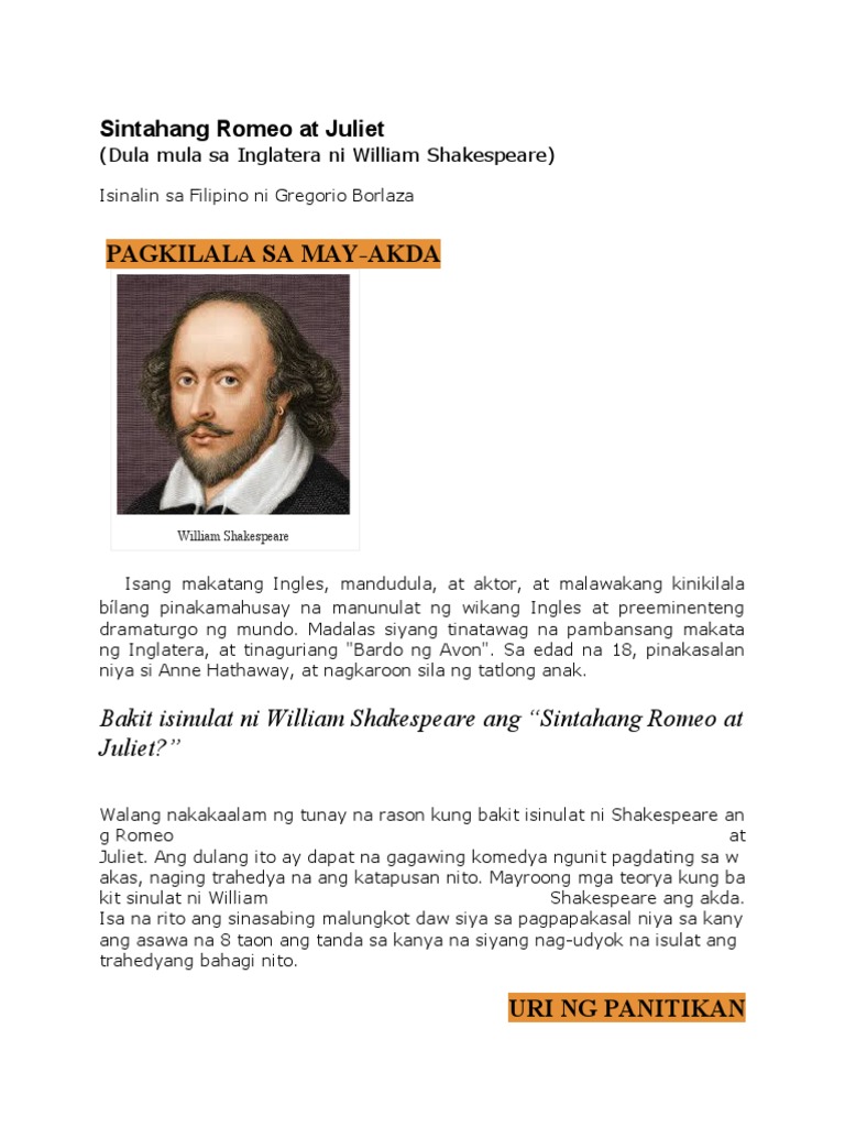 Sintahang Romeo at Juliet | PDF