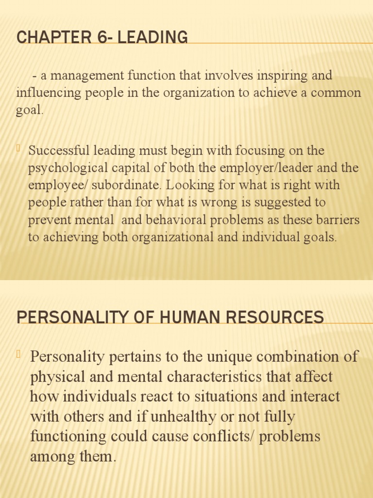 Effective Leadership and Personality Traits | PDF | Leadership | Human ...