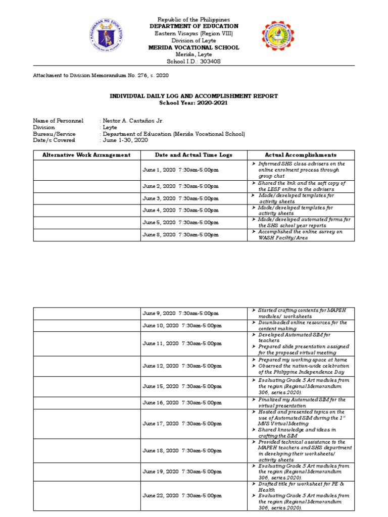 Department of Education: Attachment To Division Memorandum No. 276, S ...