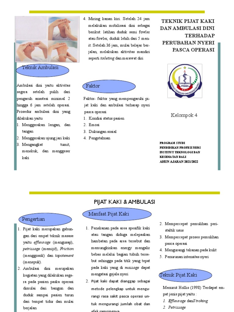 Leaflet Pijat Kaki Dan Ambulasi | PDF