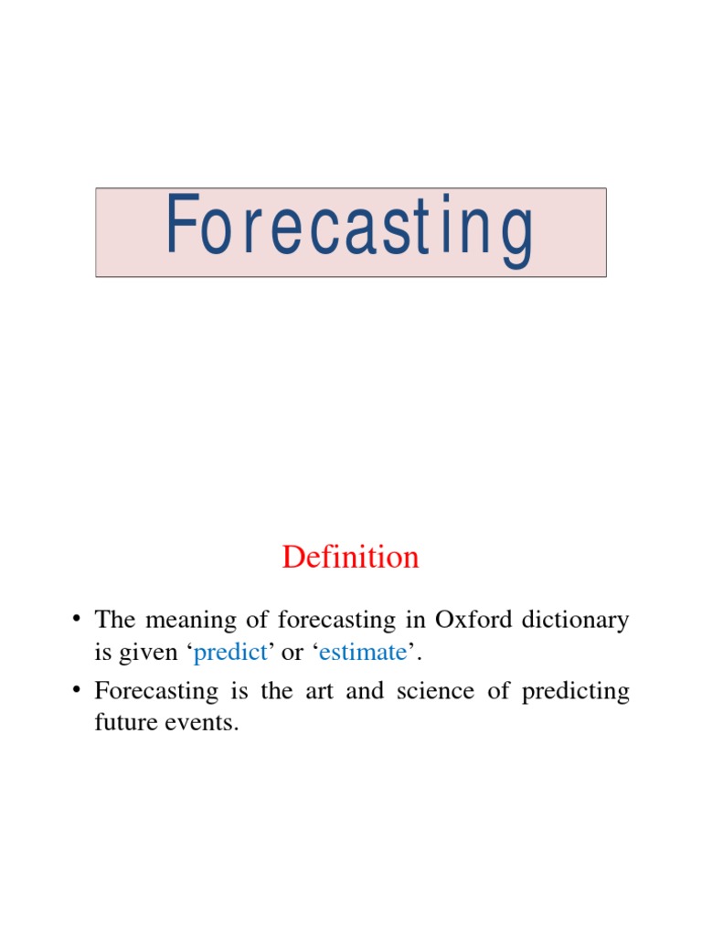 Forecasting | PDF | Forecasting | Correlation And Dependence