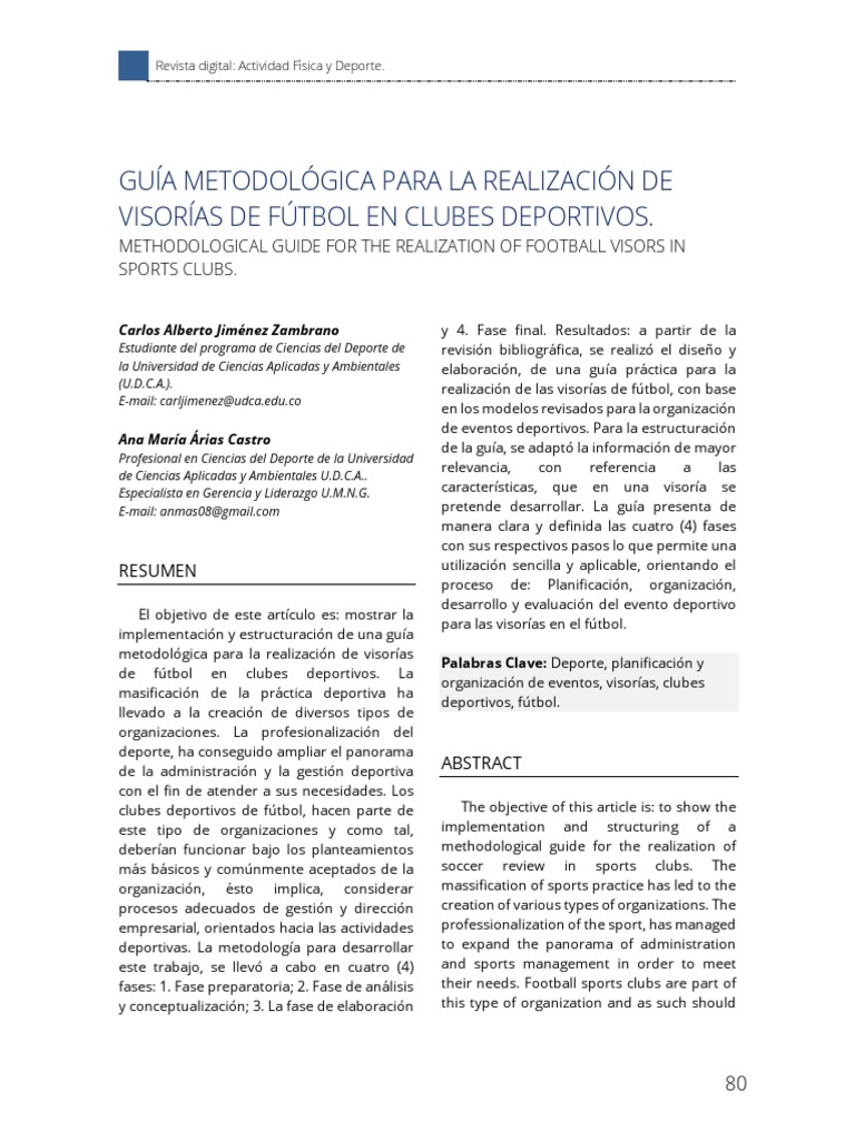 Guía para Visorías de Fútbol en Clubes | PDF | Deportes | Planificación