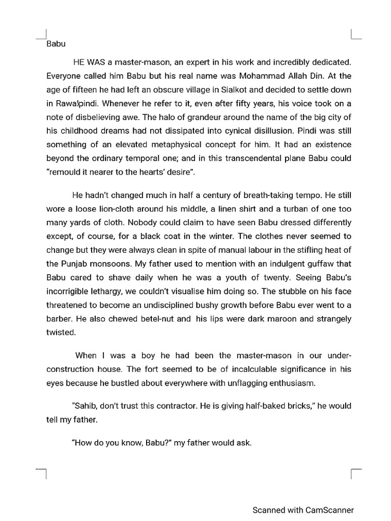 Babu Story Tariq Rehman | PDF