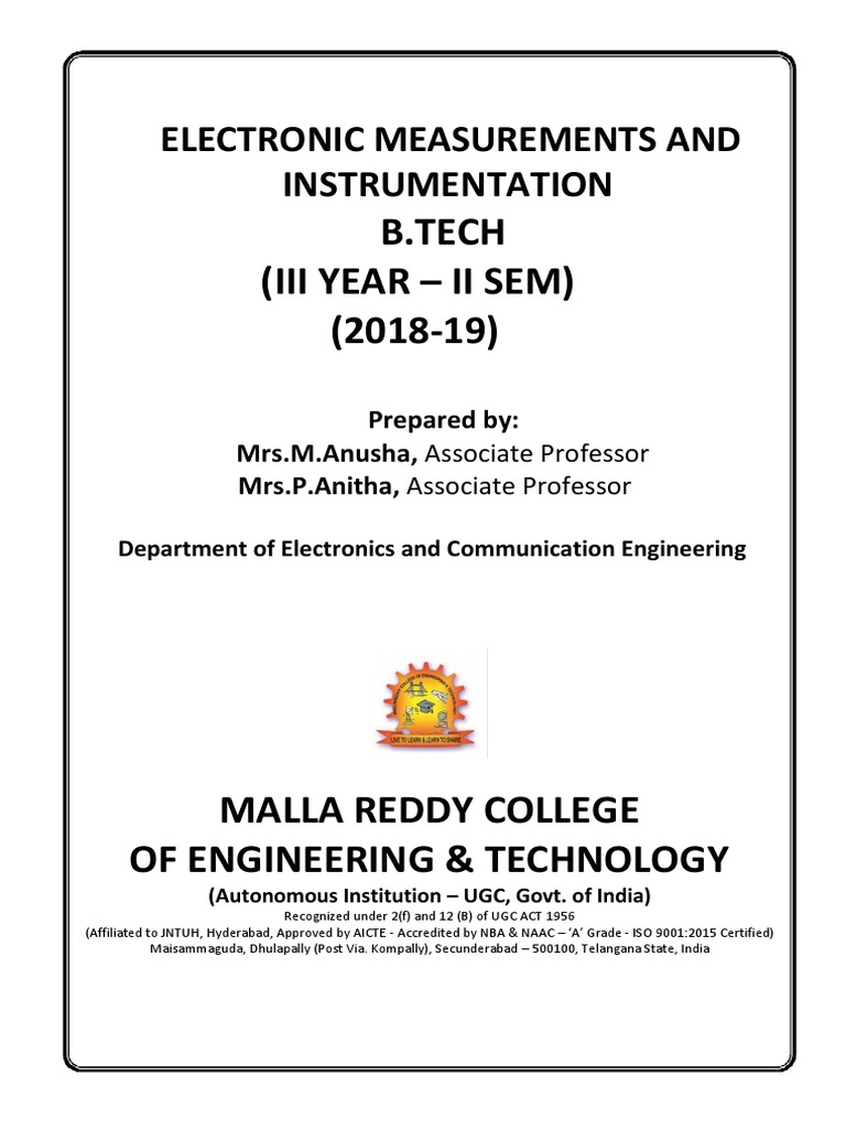 Electronics Measurements and Instrumentation PDF | PDF | Amplifier ...