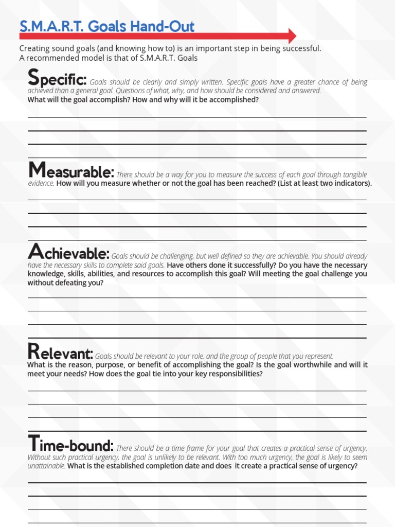 Pecific:: S.M.A.R.T. Goals Hand-Out | PDF