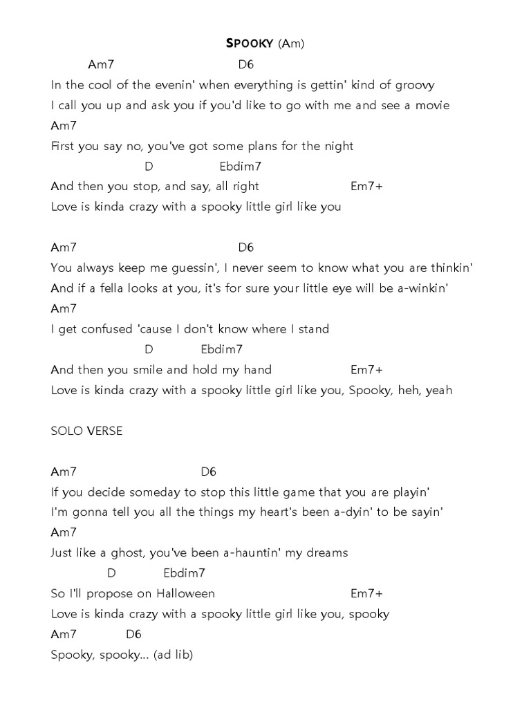 CLASSICS IV - SPOOKY Chart | PDF