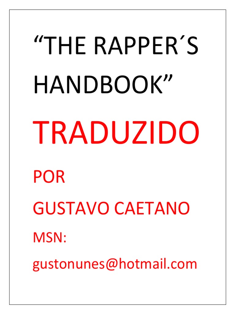 Rappers Hand Book TRADUZIDO | PDF | Rap (gênero musical) | Definição