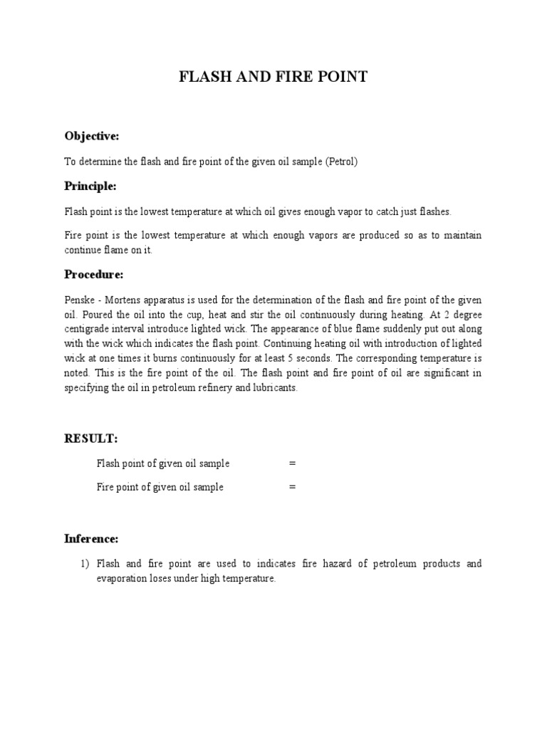 Flash and Fire Point | PDF