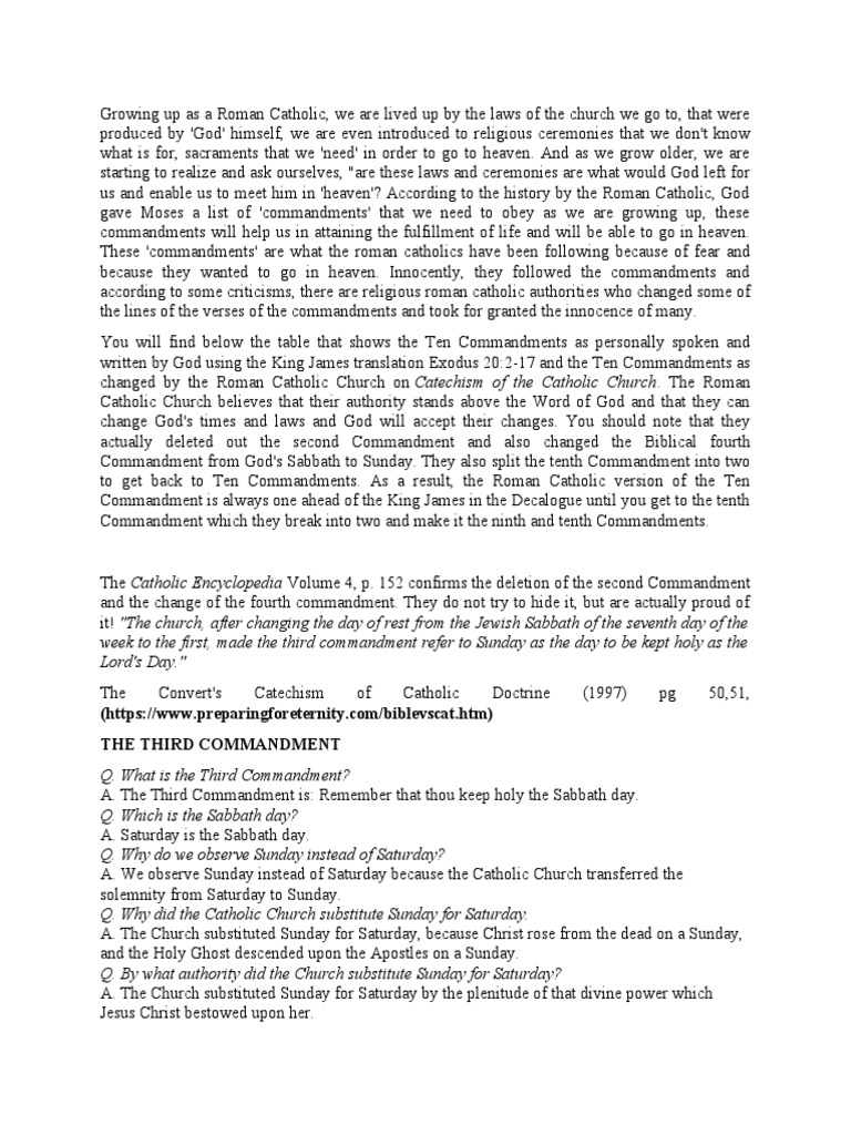 The Third Commandment | PDF | Ten Commandments | Sabbath In Christianity