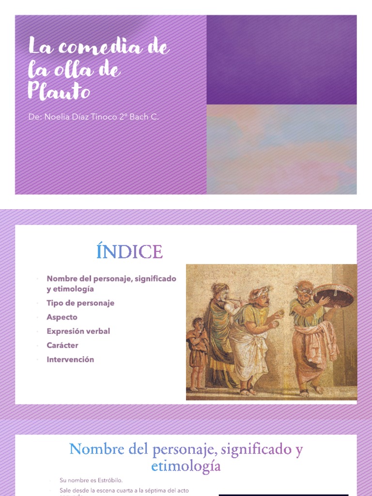 La Comedia de La Olla de Plauto | PDF