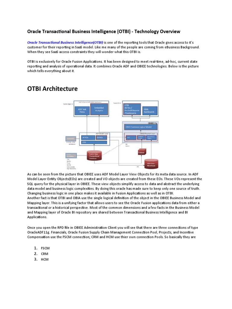 Oracle Transactional Business Intelligence Pdf Business
