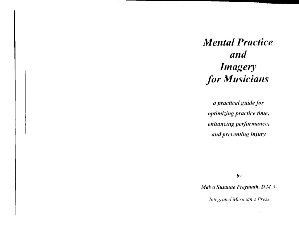 Mental Practice Techniques for Musicians | PDF | Self-Improvement