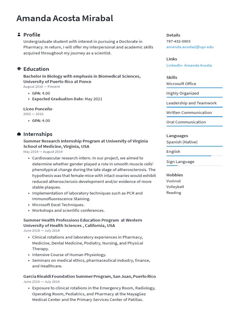 Amanda Acosta Mirabal - 15 | PDF | Medical School | Medicine