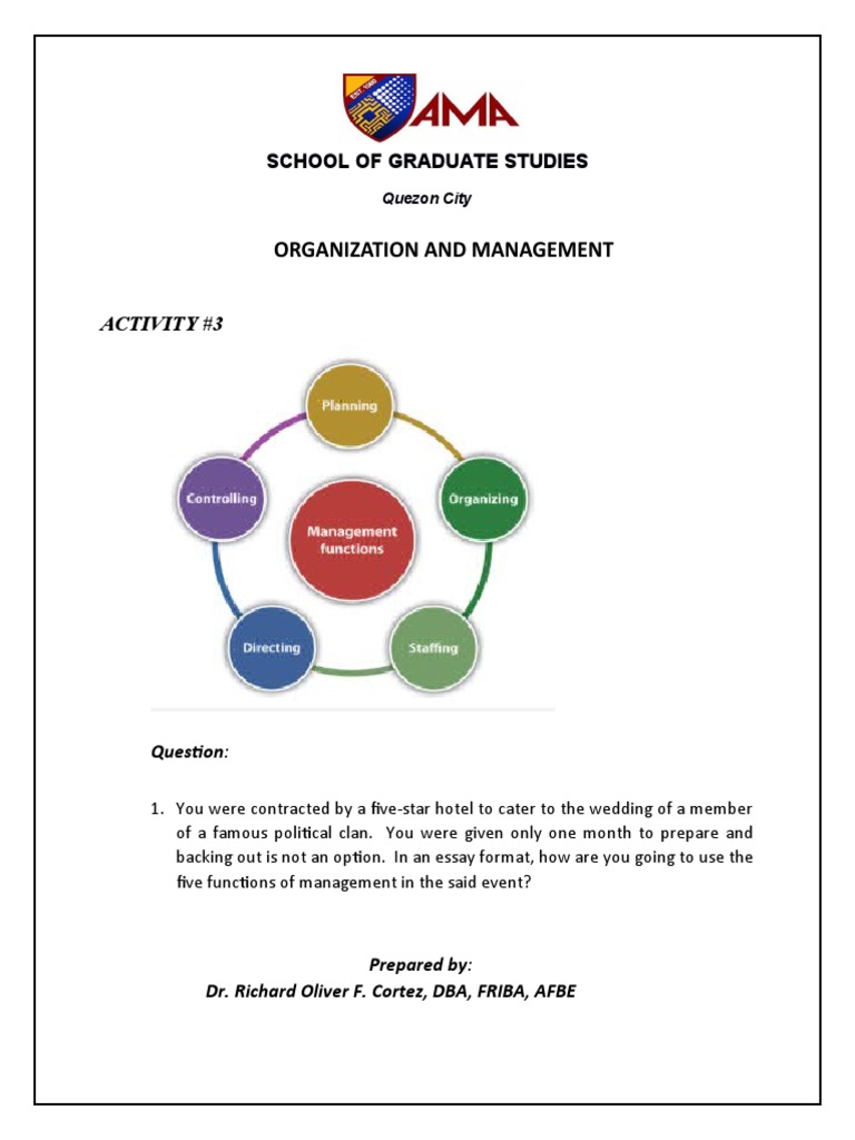 Organization and Management-Activity #3 | PDF