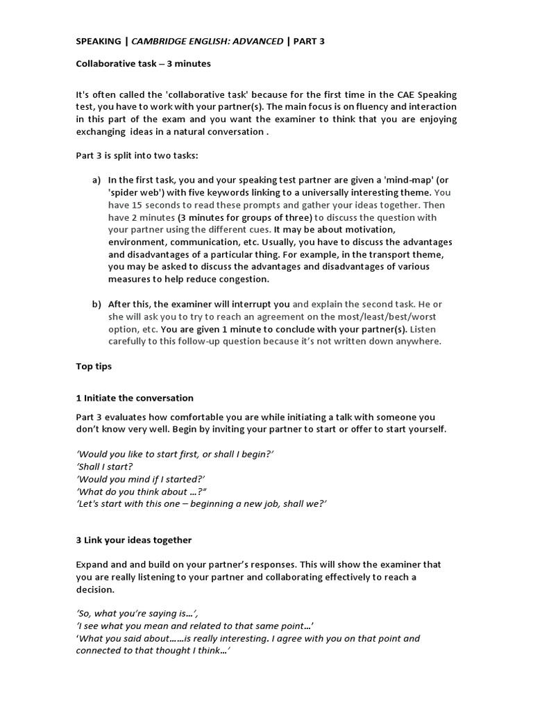 Speaking Cae Part 3 | PDF | Motivation | Motivational