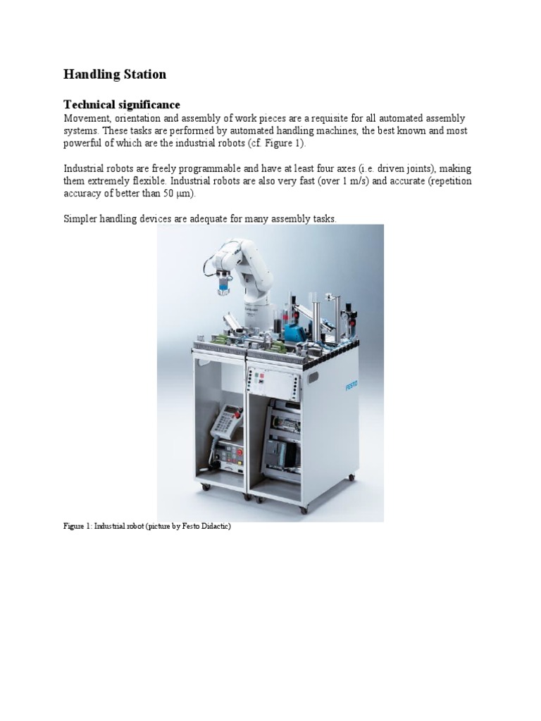 Handling Station: Technical Significance | PDF | Valve | Distributor