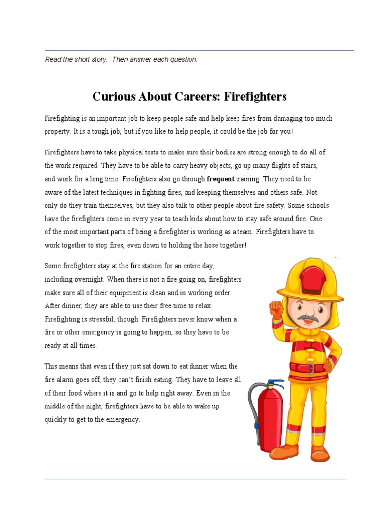 Firefighters 2text and Questions | PDF | Fire Engine | Firefighter