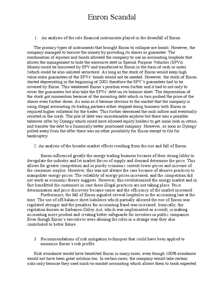 Enron | PDF | Enron | Mark To Market Accounting