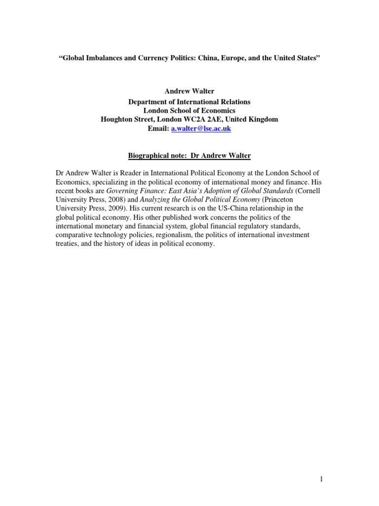 G3 Currency Politics: China, EU, US Dynamics | PDF | Exchange Rate ...