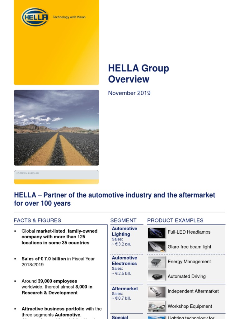 HELLA Group Overview | PDF | Industries | Automotive Technologies