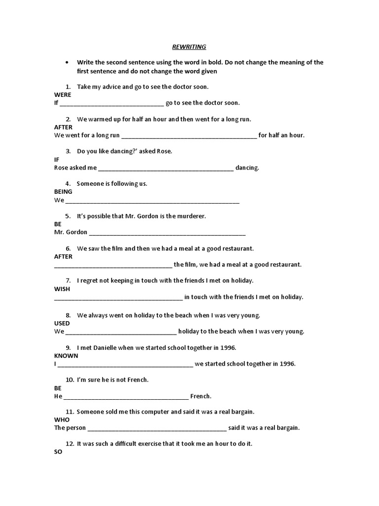 Rewriting Exercise Tasc Tifg | PDF | Language Arts & Discipline