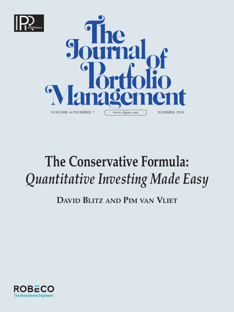 The Conservative Formula:: Quantitative Investing Made Easy | PDF ...