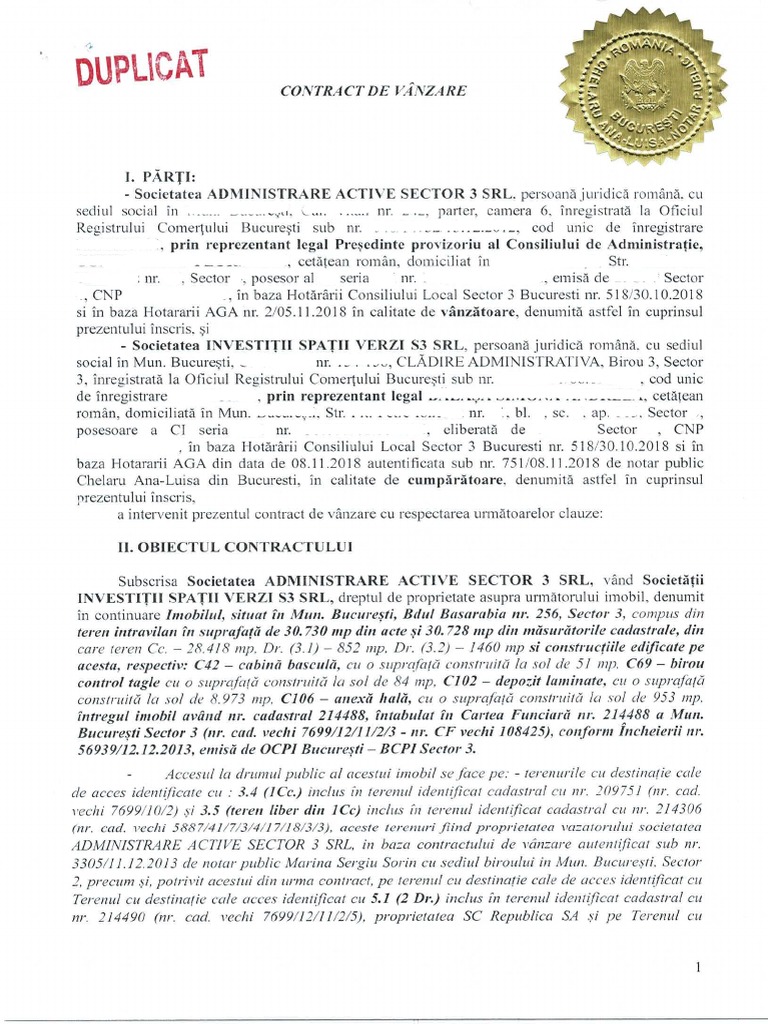 Contract Primaria Sector 3 | PDF