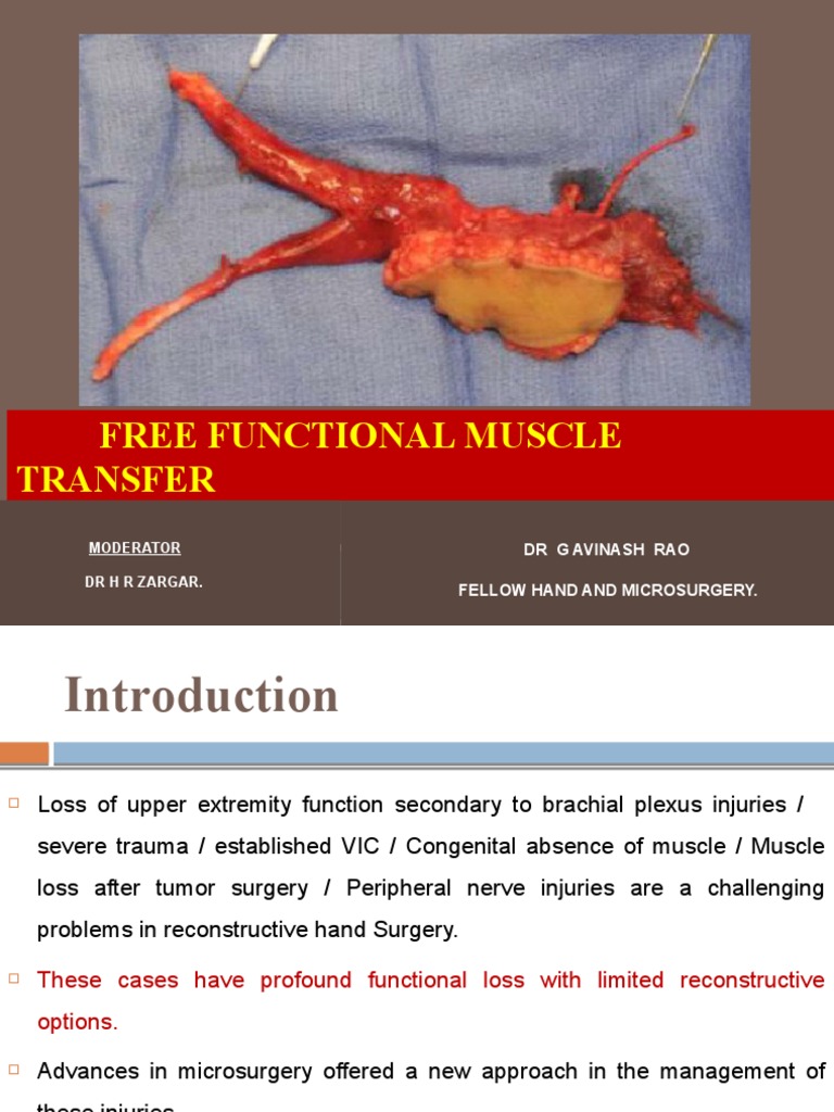 Free Functional Muscle Transfer | PDF | Elbow | Thumb