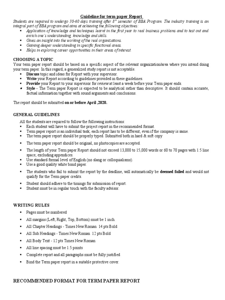 Outline For Term Paper Report | PDF | Communication | Cognition