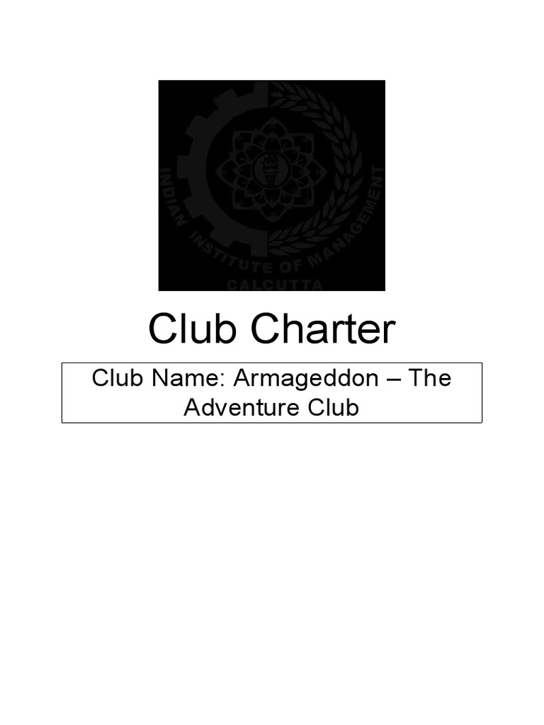 Armageddon Club Charter | PDF | Business