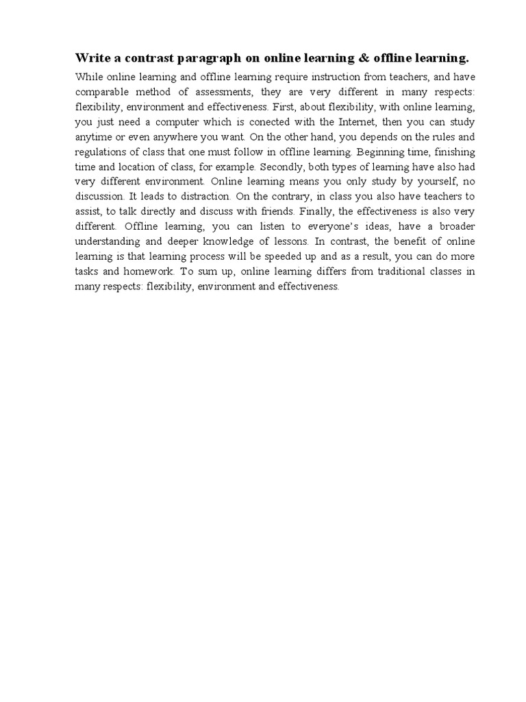 Online vs Offline Learning Comparison | PDF