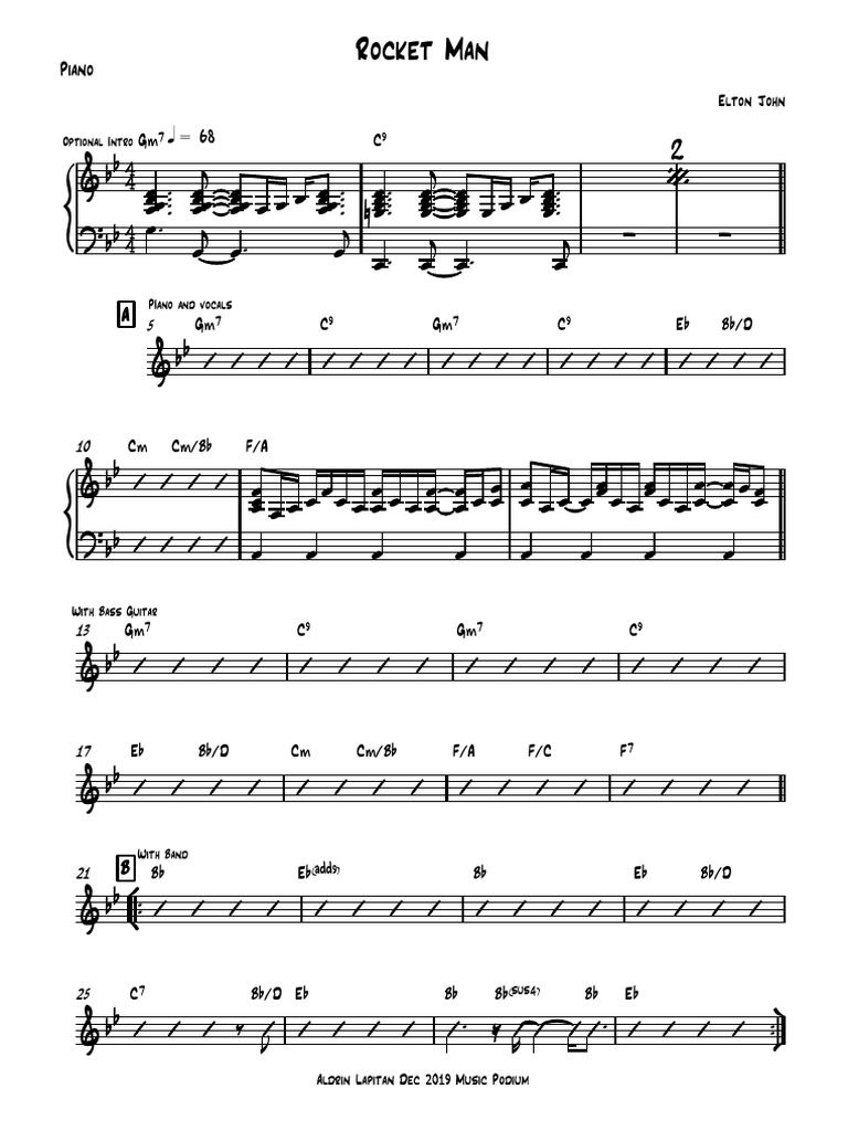 Rocket Man - Piano | PDF | Des sports | Divertissement (Général)