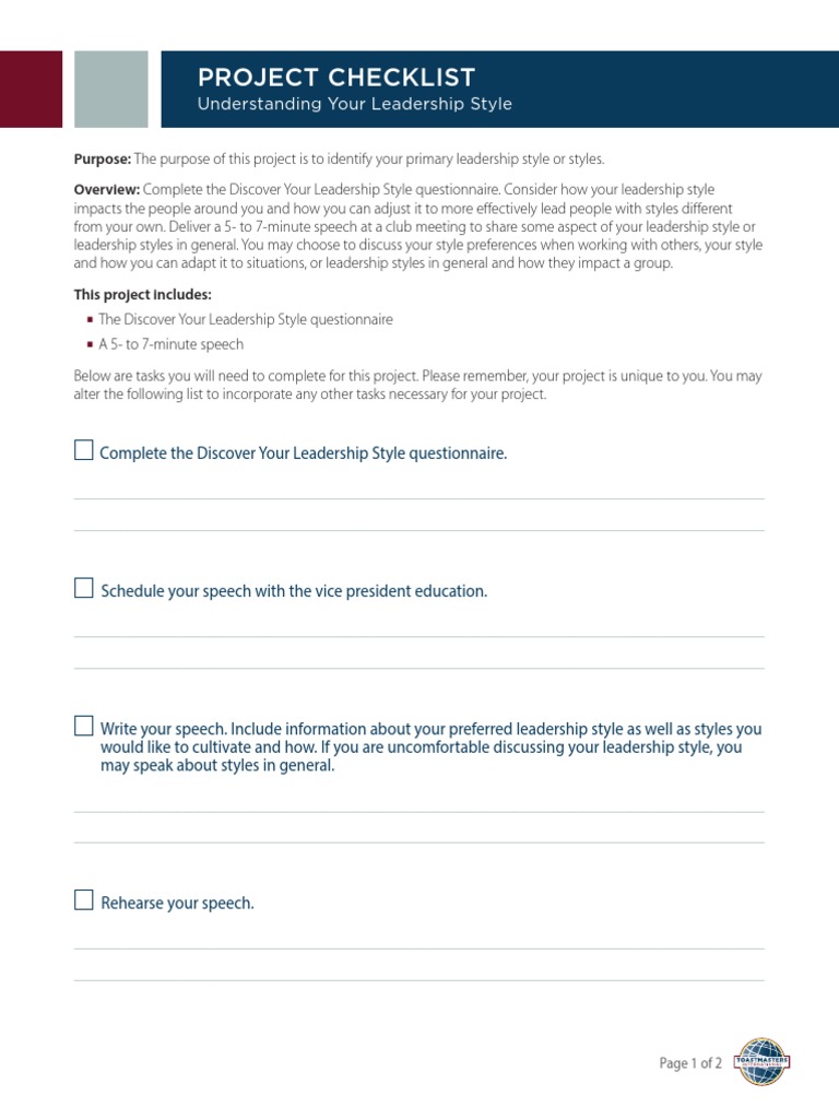 8207C Project Checklist | PDF