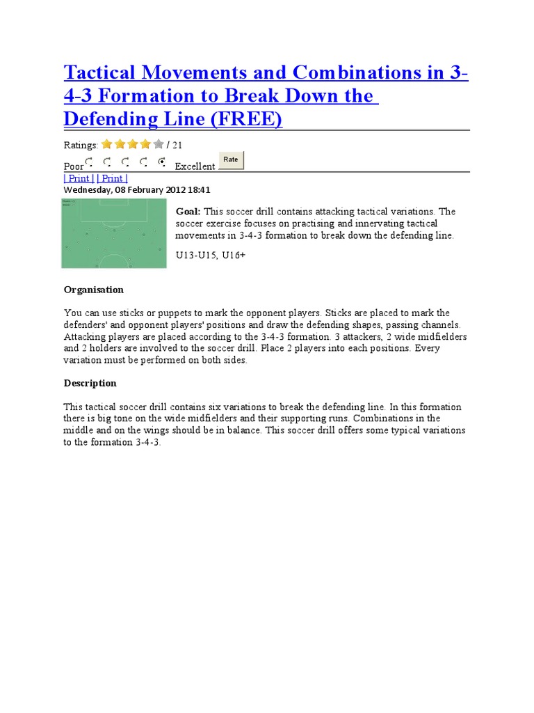 Tactical Movements and Combinations in 1 | PDF | Forward (Association ...